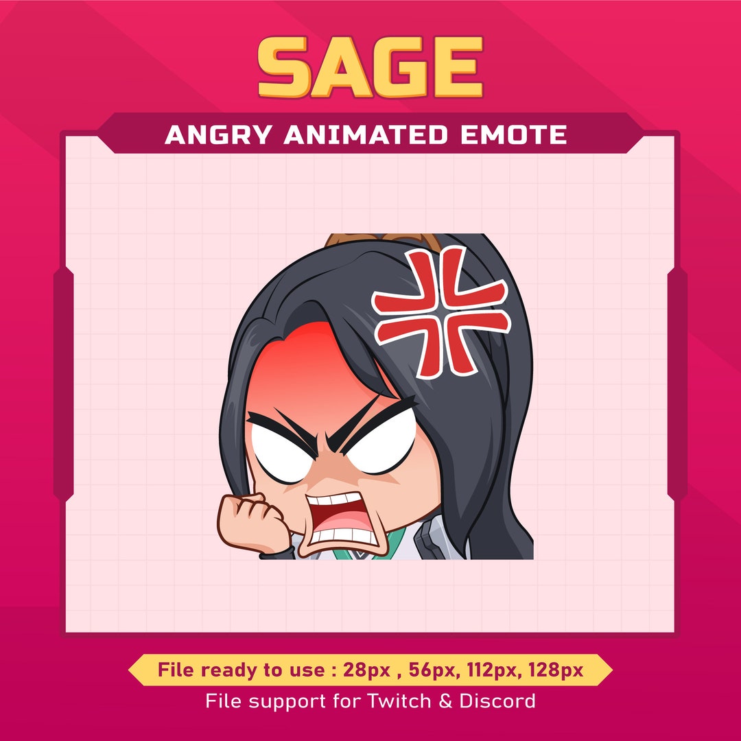 Sage Valorant Angry Animated Emote for Twitch (digital Files) - Etsy