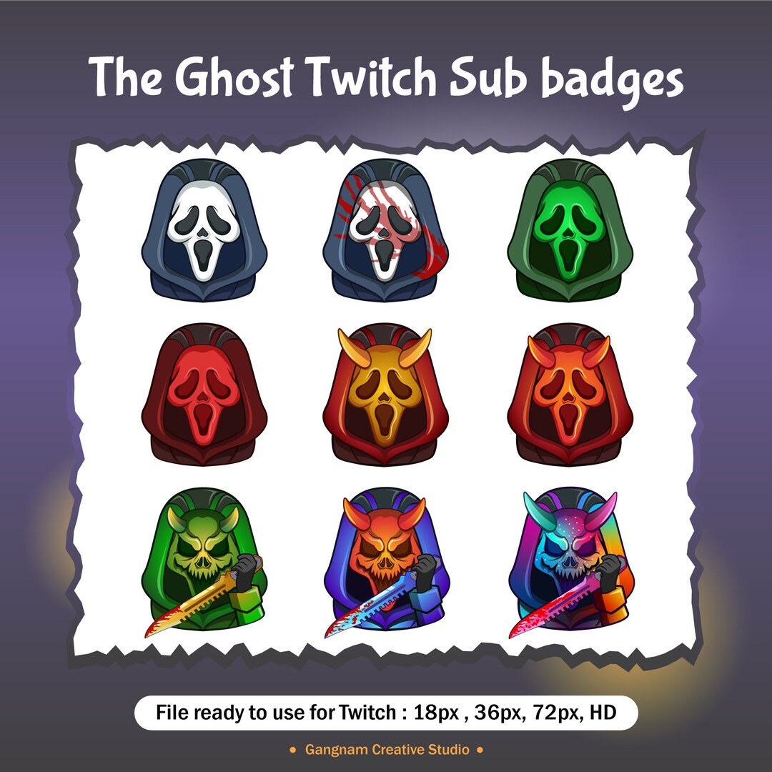 The Ghost Sub Badges for Twitch / Twitch Sub Badges - Etsy