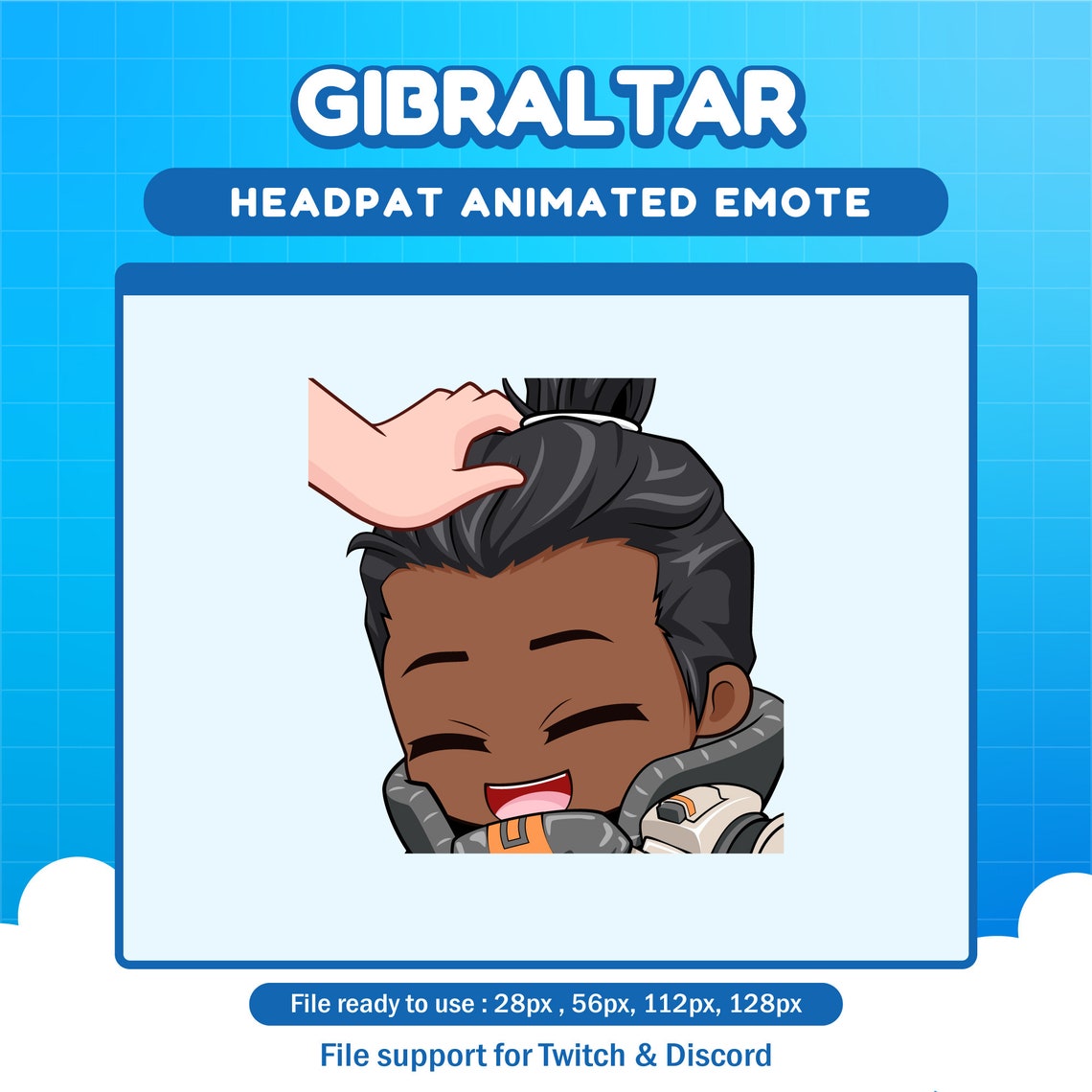 Gibraltar Apex Legends Headpat Animated Emote for Twitch | Twitch ...