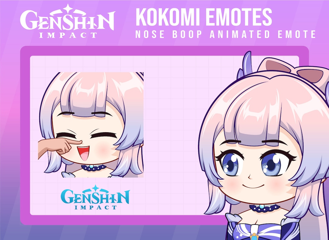 Sangonomiya Kokomi Genshin Impact Nose Boop Emote / Genshin Impact ...