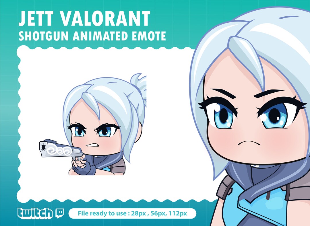 Jett Valorant Gun Animated Emote for Twitch Twitch Animated Emotes ...