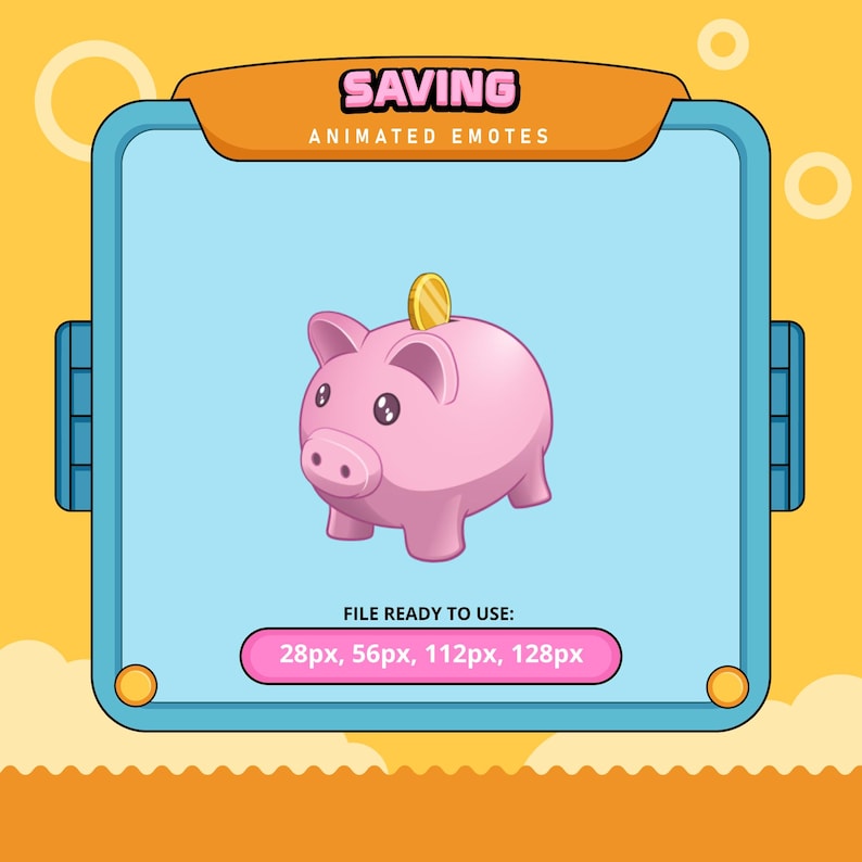 Saving Piggy Bank Animated Emote | Twitch, Discord (digital Download ...