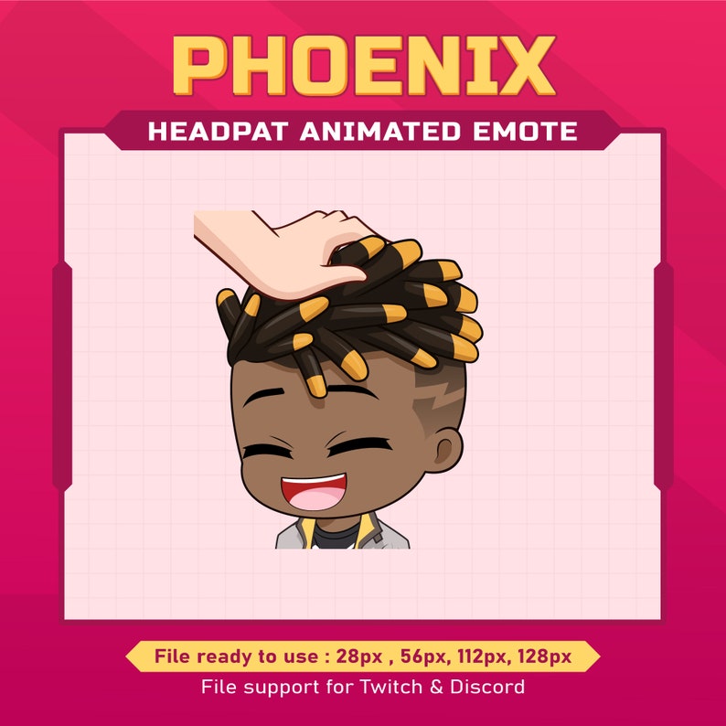 Phoenix Valorant Headpat Animated Emote for Twitch | Twitch Animated ...