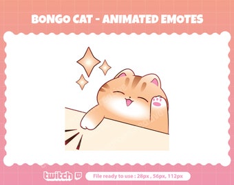 Rainbow Bongo Cat Animated Emote Twitch Cute, Chibi, Pride, Cartoon for ...