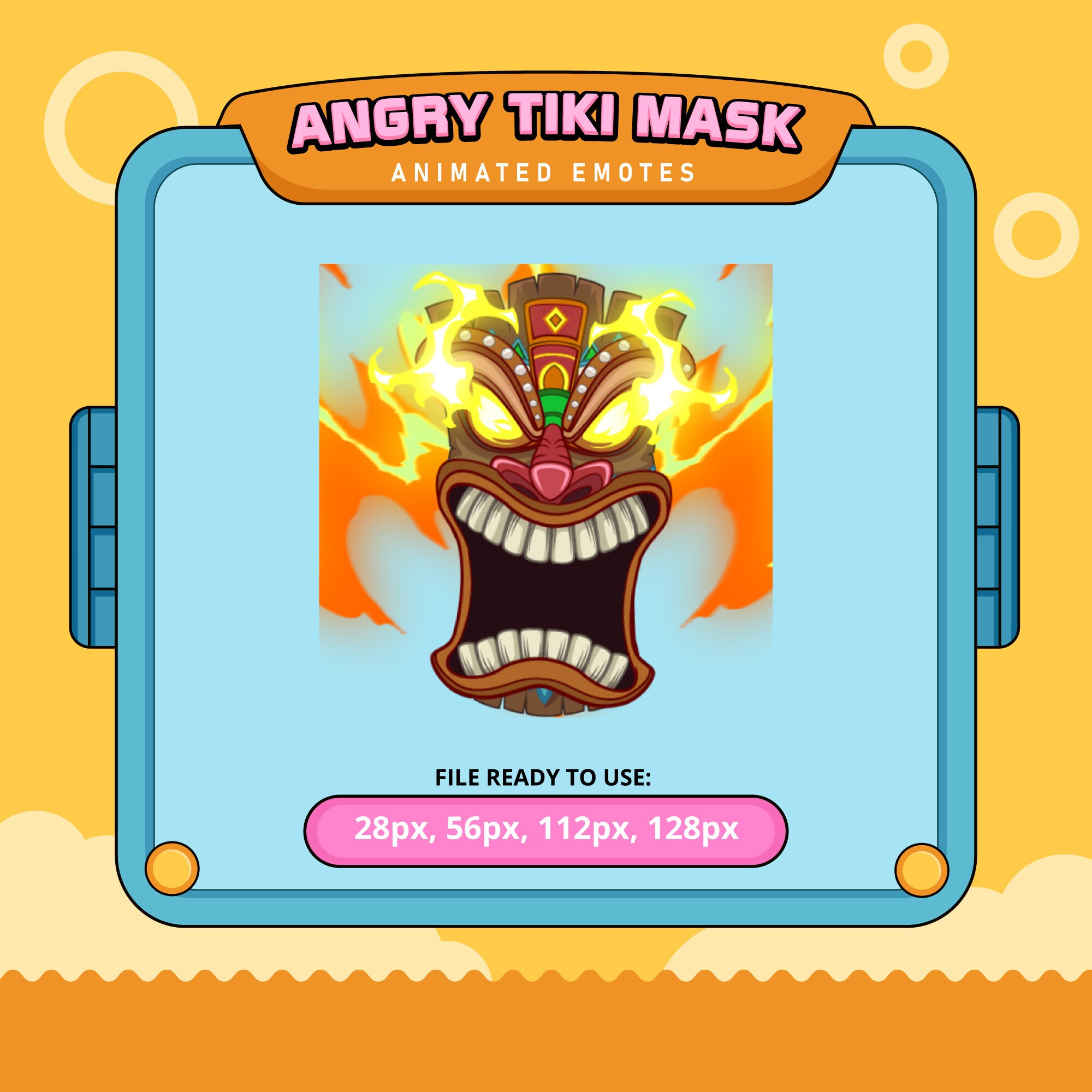 Angry Tiki Mask Animated Emotes | Twitch Emotes | Kick Emotes | Emoji ...