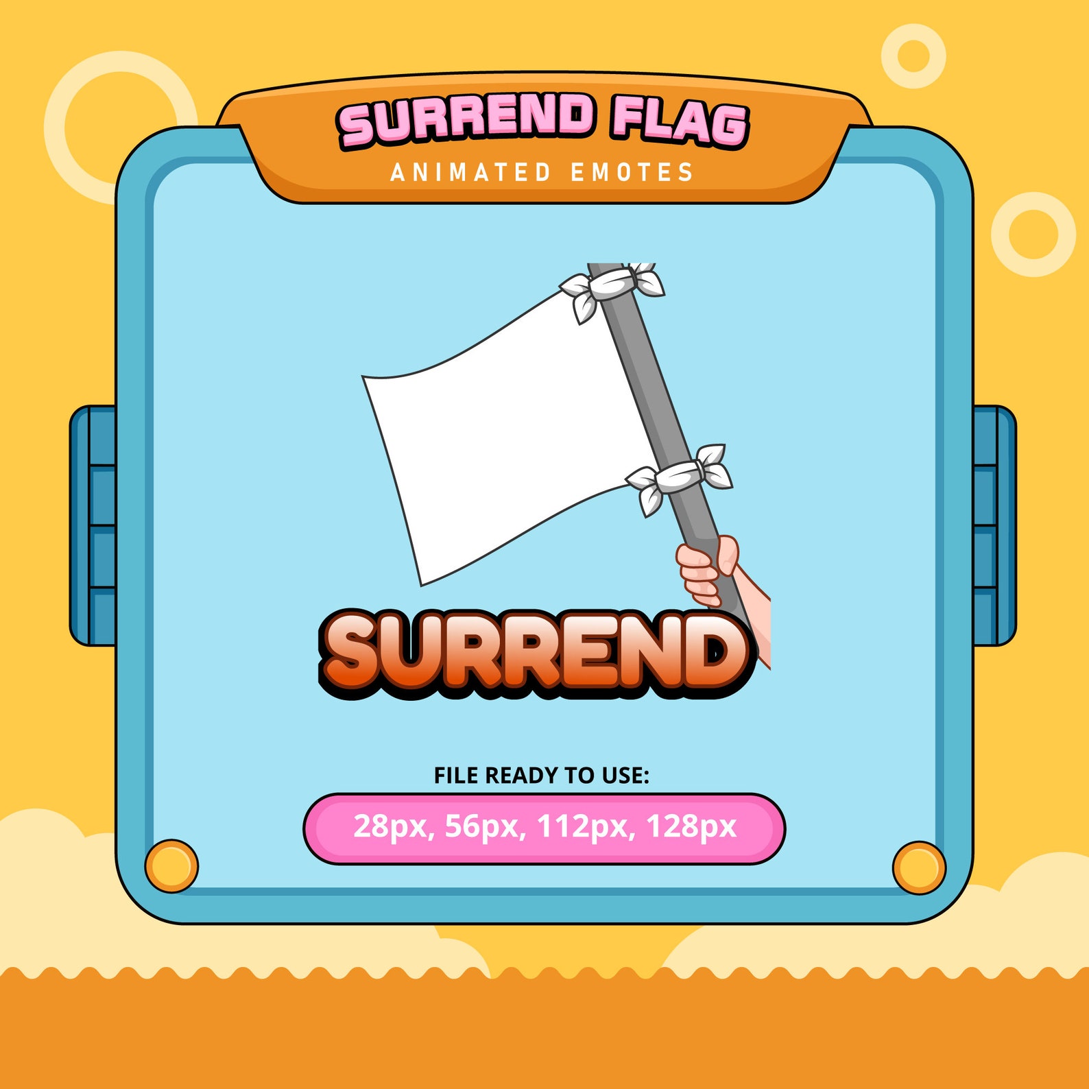 Surrender Flag Animated Emotes | Twitch Emotes | Kick Emotes | Emoji ...