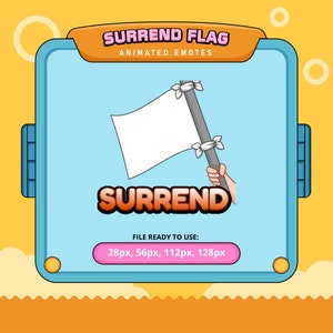 Surrender Flag Animated Emotes | Twitch Emotes | Kick Emotes | Emoji ...