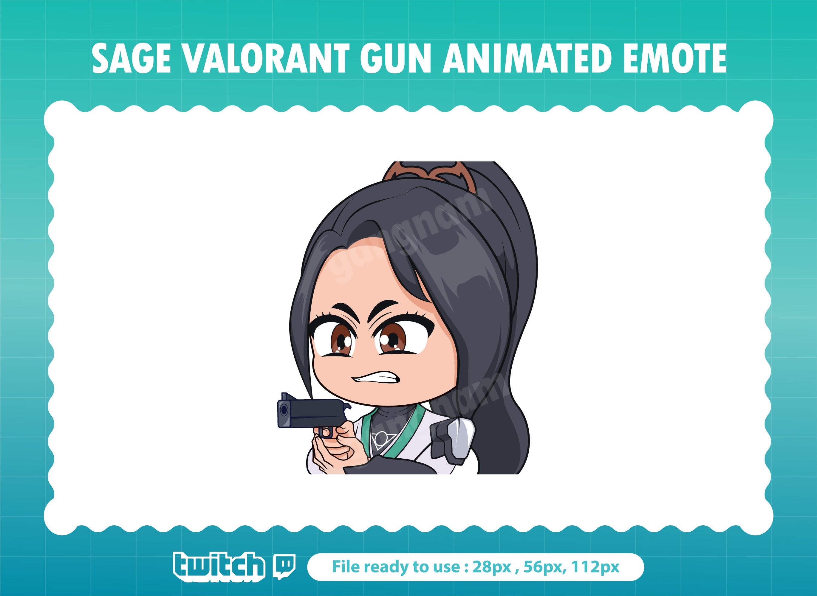 Sage Valorant Gun Emote for Twitch Animated Emote for Twitch, Discord ...