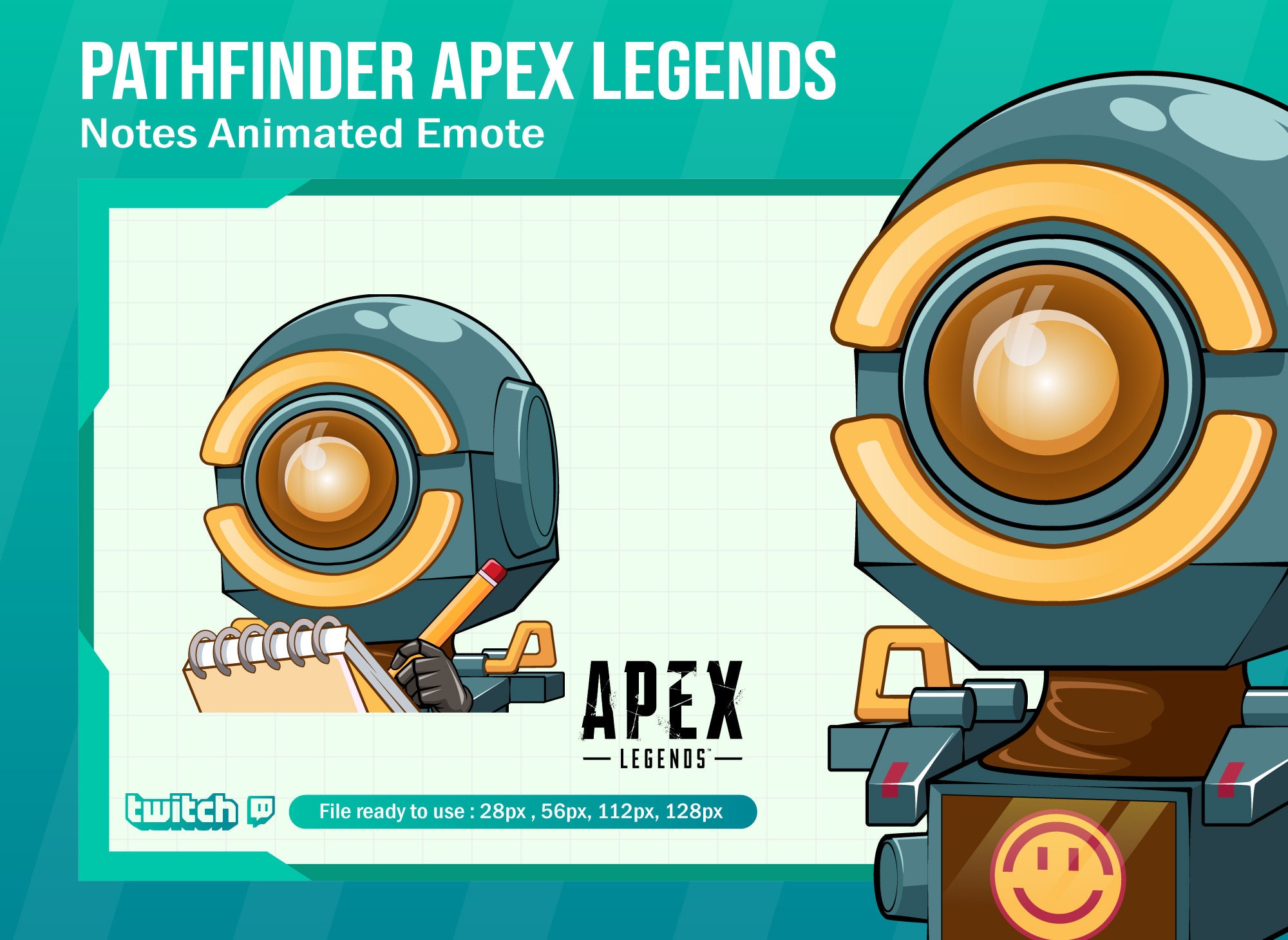 Pathfinder Apex Legends Notes Emote for Twitch Apex Animated Emotes - Etsy