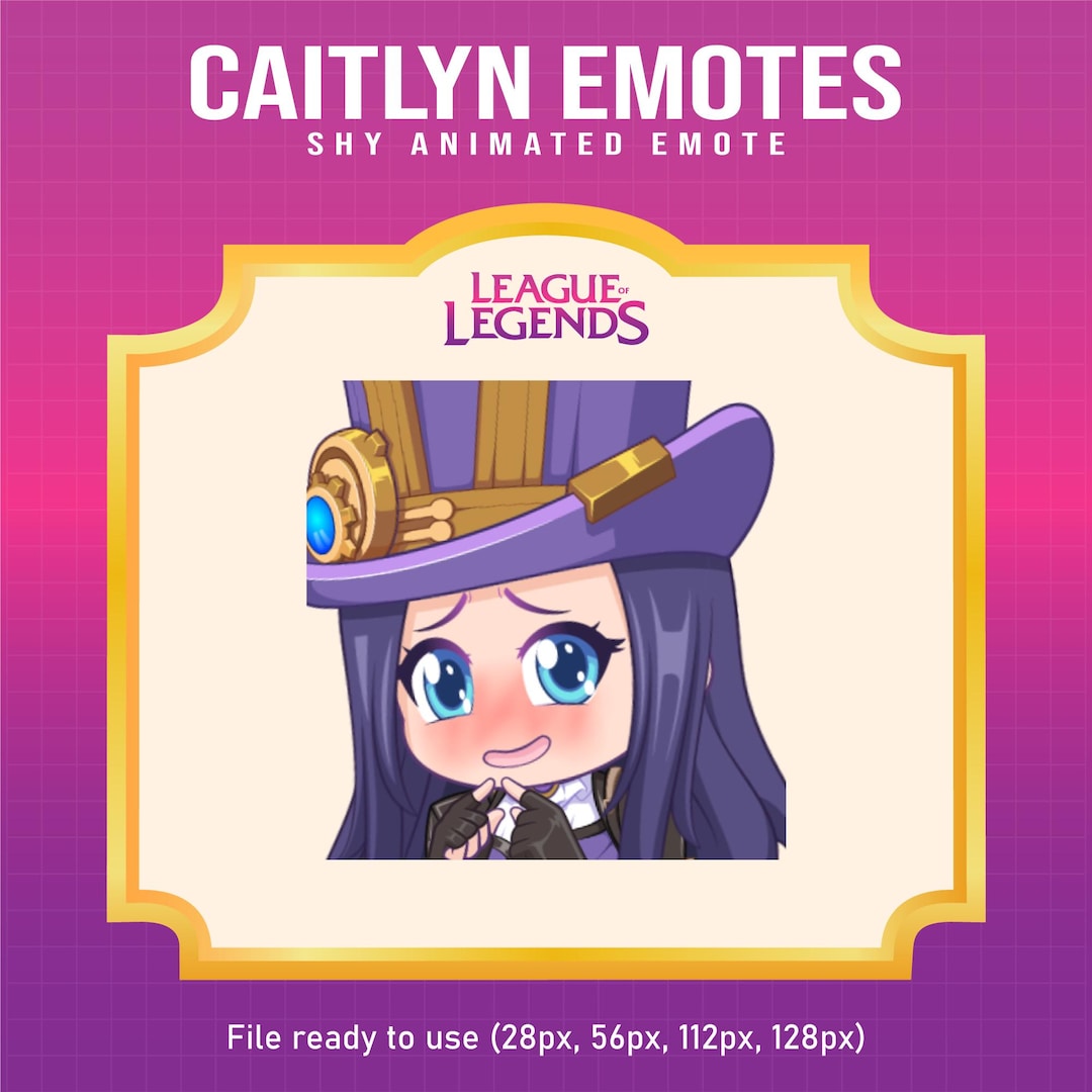 Caitlyn Shy Animated Emote for Twitch | League of Legends (digital ...