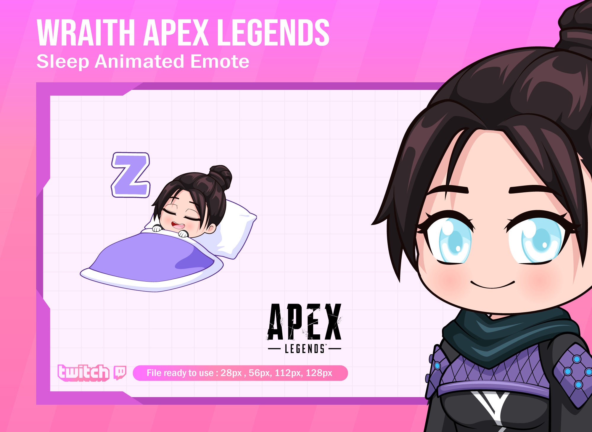 Wraith Apex Legends Sleep Animated Emote for Twitch Twitch Animated ...