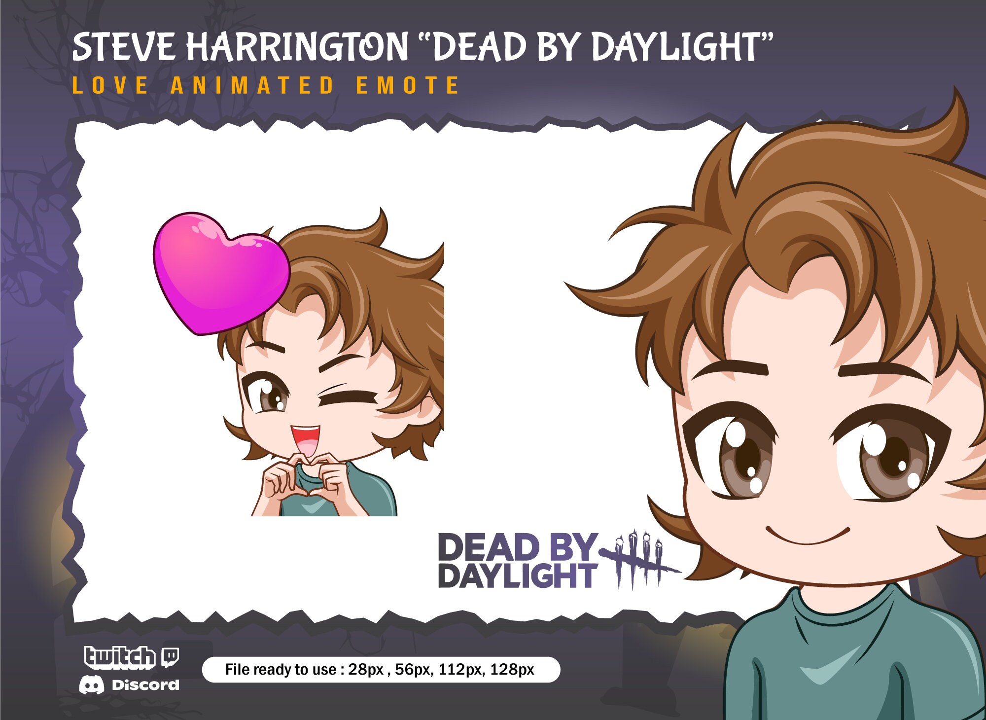 Steve Harrington Dead by Daylight Love Heart Emotes / DBD Twitch Emote ...