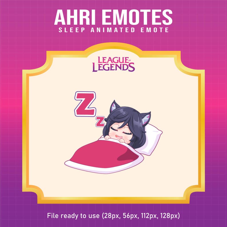 Ahri League of Legends Sleep Emote for Twitch | League of Legends ...