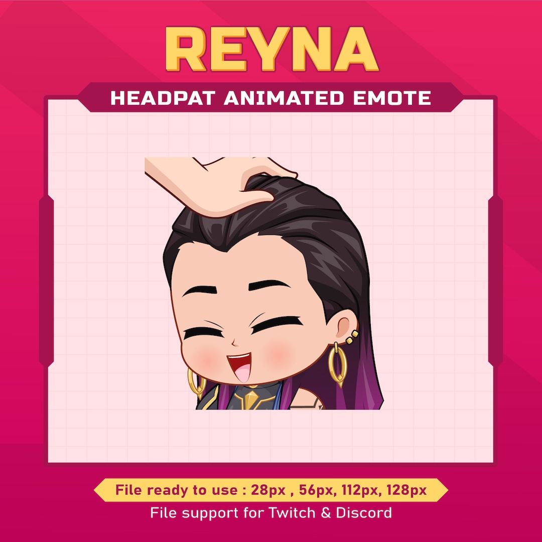 Reyna Valorant Headpat Animated Emote for Twitch | Twitch Animated ...