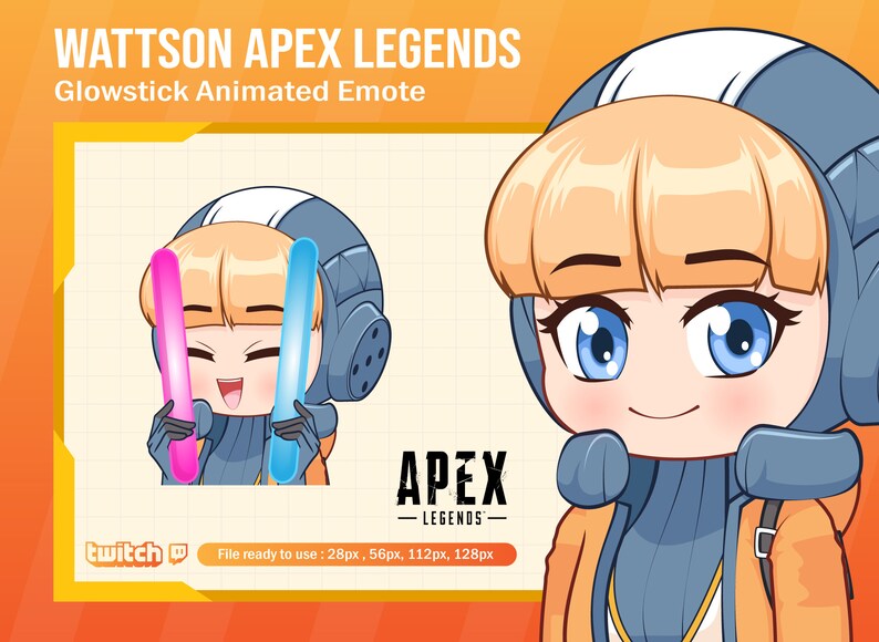 Wattson Apex Legends Glow Stick Emote for Twitch Apex Animated Emotes ...