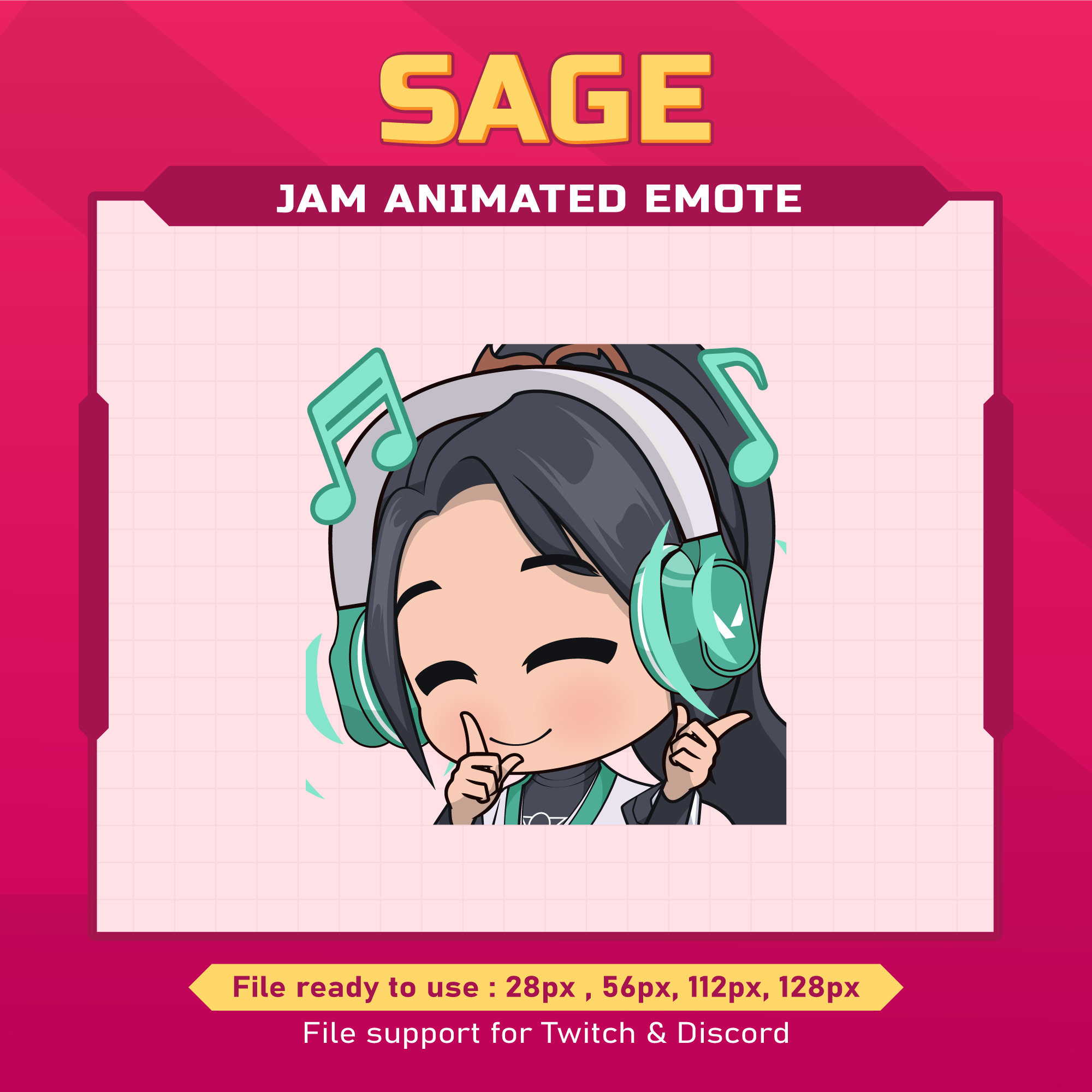 Sage Valorant Jam Animated Emote for Twitch Twitch Animated Emotes ...