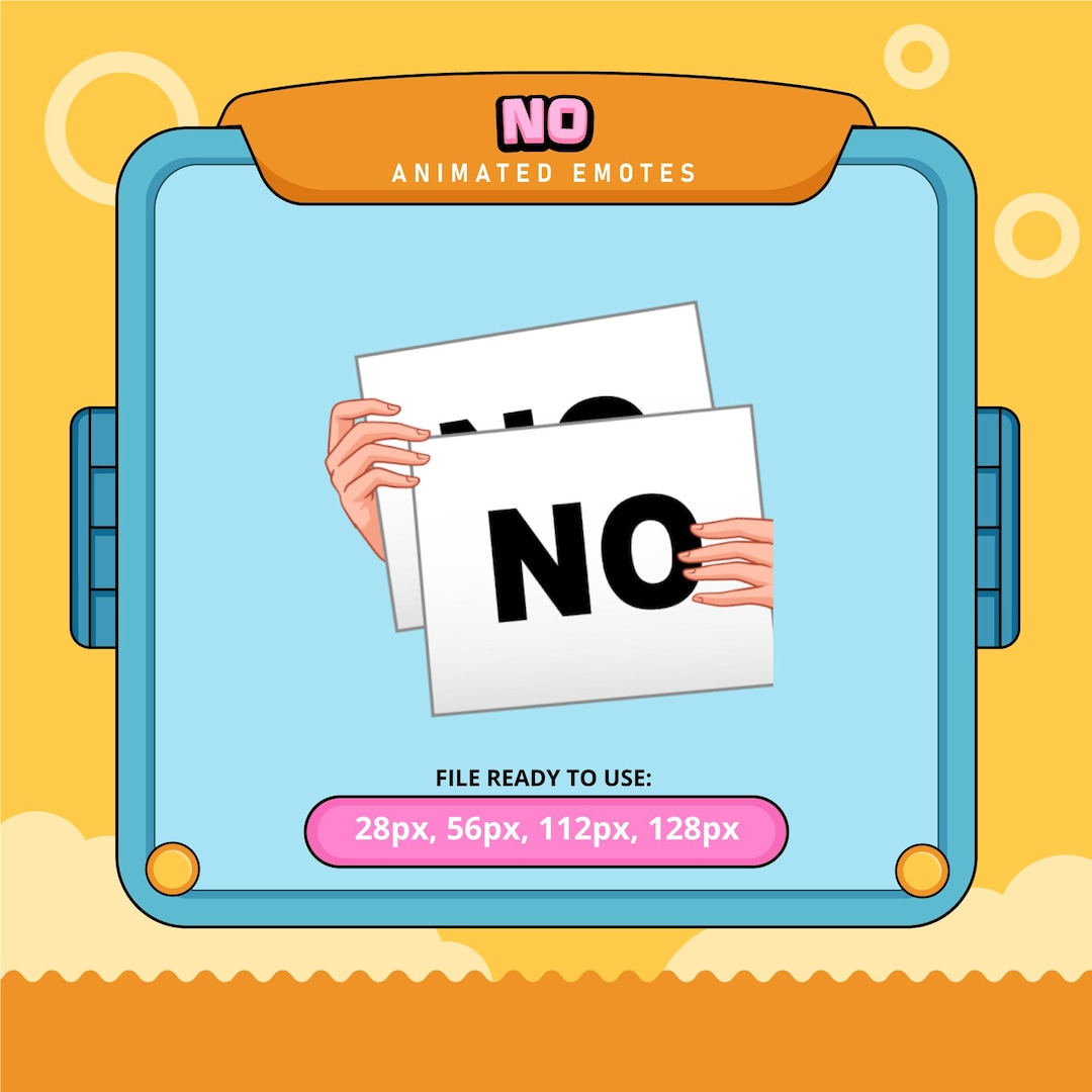 No Animated Emotes | Twitch Emotes | Kick Emotes | Emoji Discord - Etsy