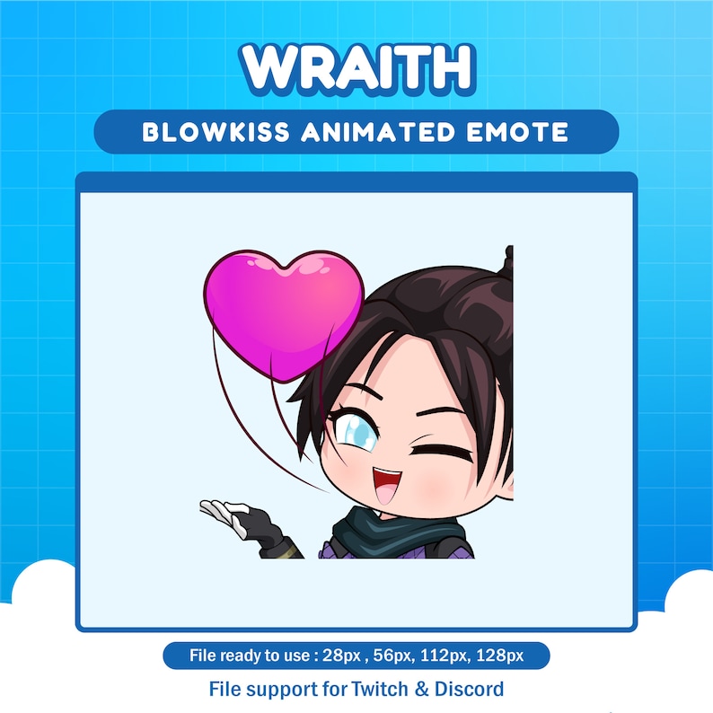 Wraith Apex Legends Kiss Emote for Twitch | Apex Animated Emotes - Etsy
