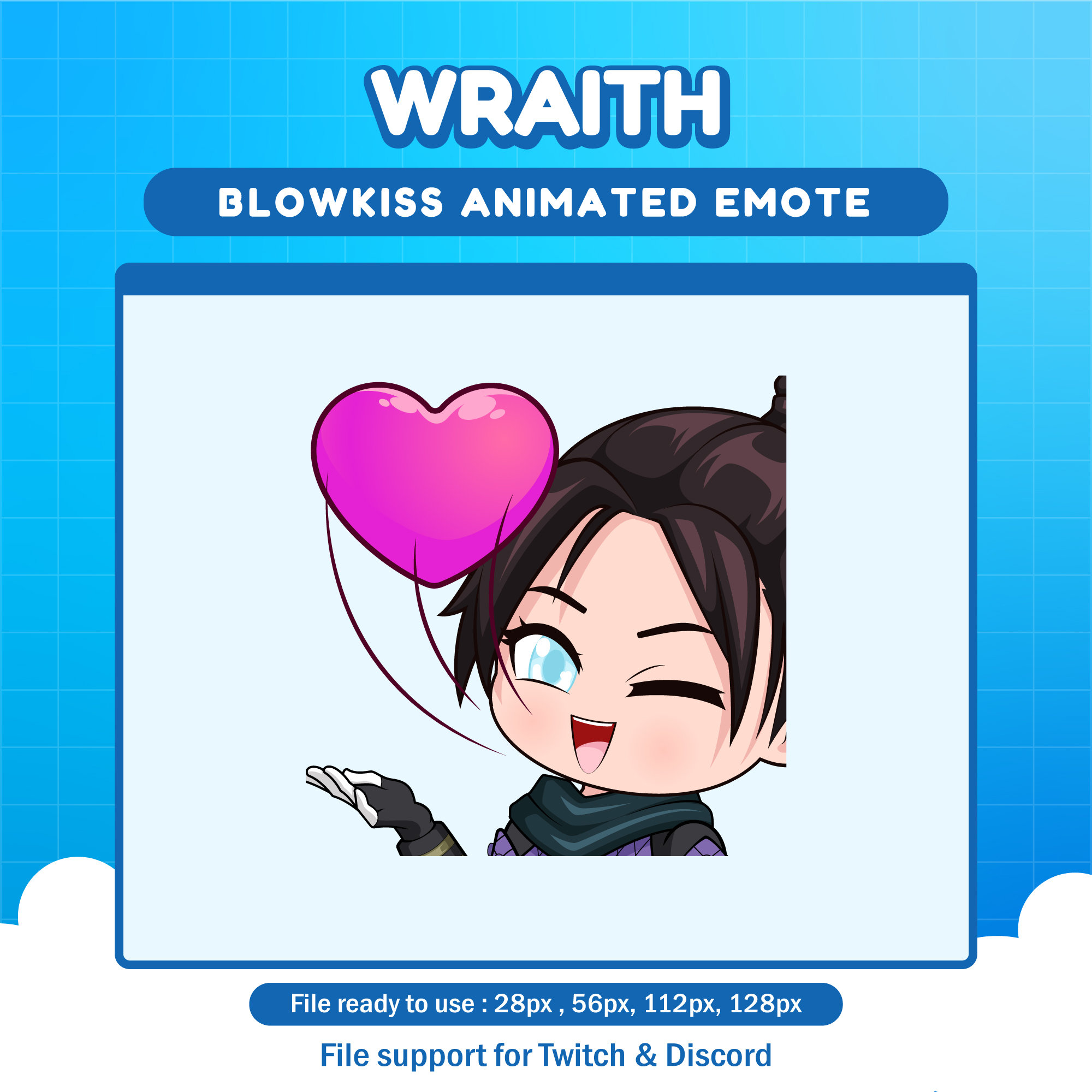 Wraith Apex Legends Kiss Emote for Twitch Apex Animated Emotes - Etsy