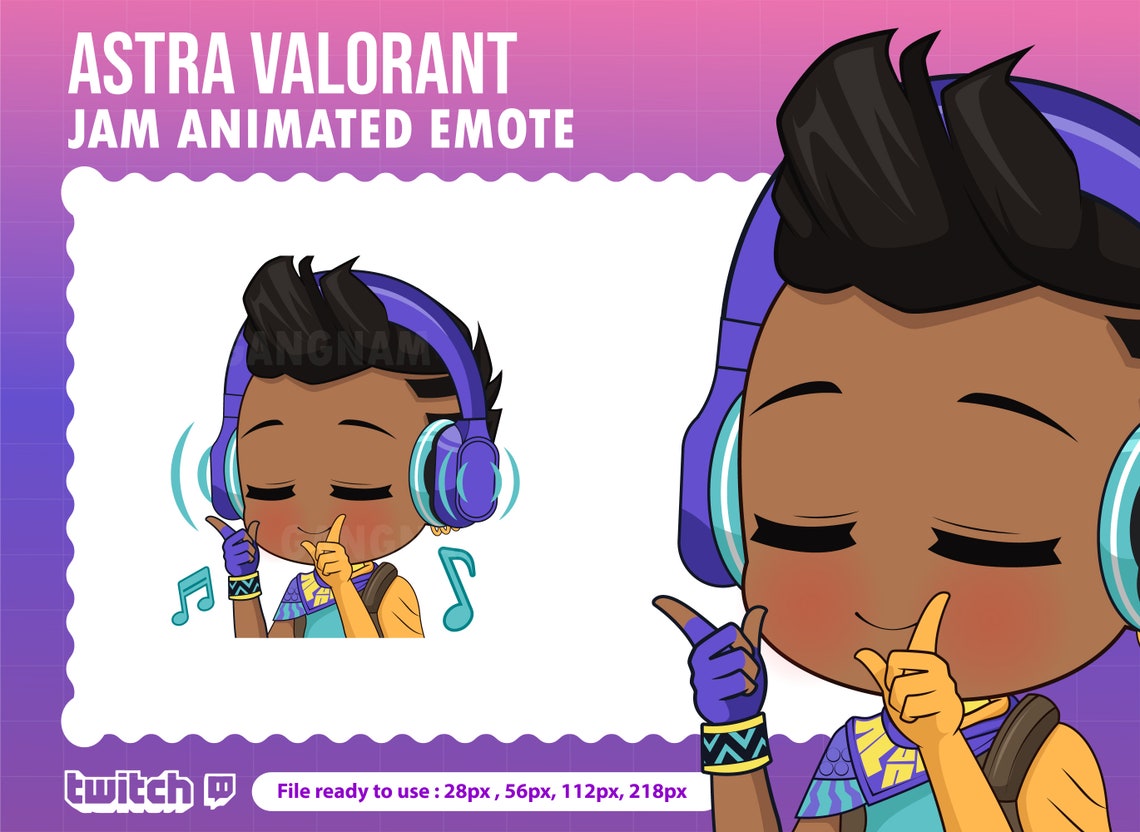 Astra Valorant Jam Animated Emote for Twitch Twitch Animated Emote - Etsy