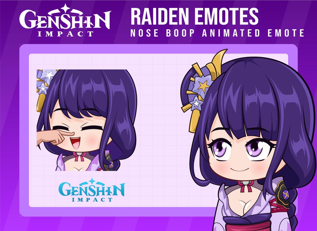 Raiden Shogun Genshin Impact Nose Boop Emote / Genshin Impact Twitch ...