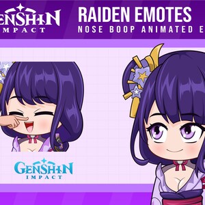Raiden Shogun Nose Boop Animated Emote, Genshin Impact (digital Files ...