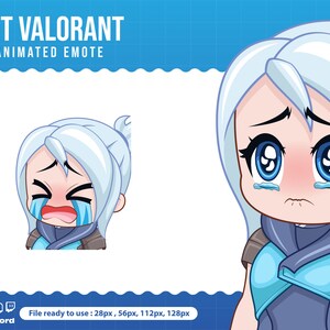 Jett Valorant Cry Animated Emote for Twitch Twitch Animated - Etsy