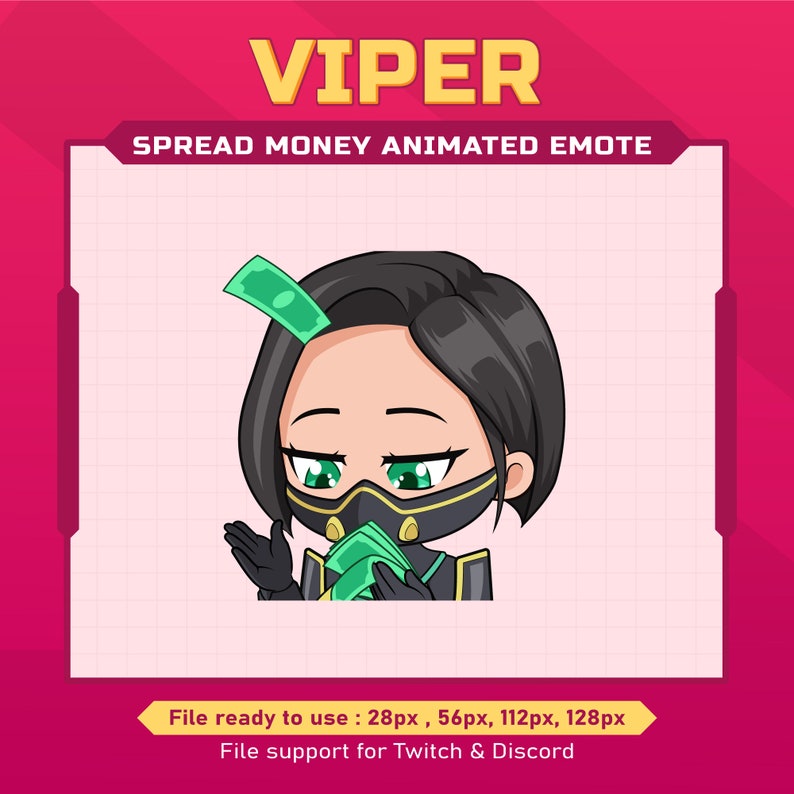 Viper Valorant Spread Money Animated Emote for Twitch | Twitch Animated ...