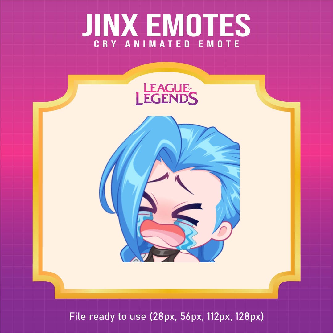 Jinx Cry Animated Emote | League of Legends Twitch, Discord (digital ...