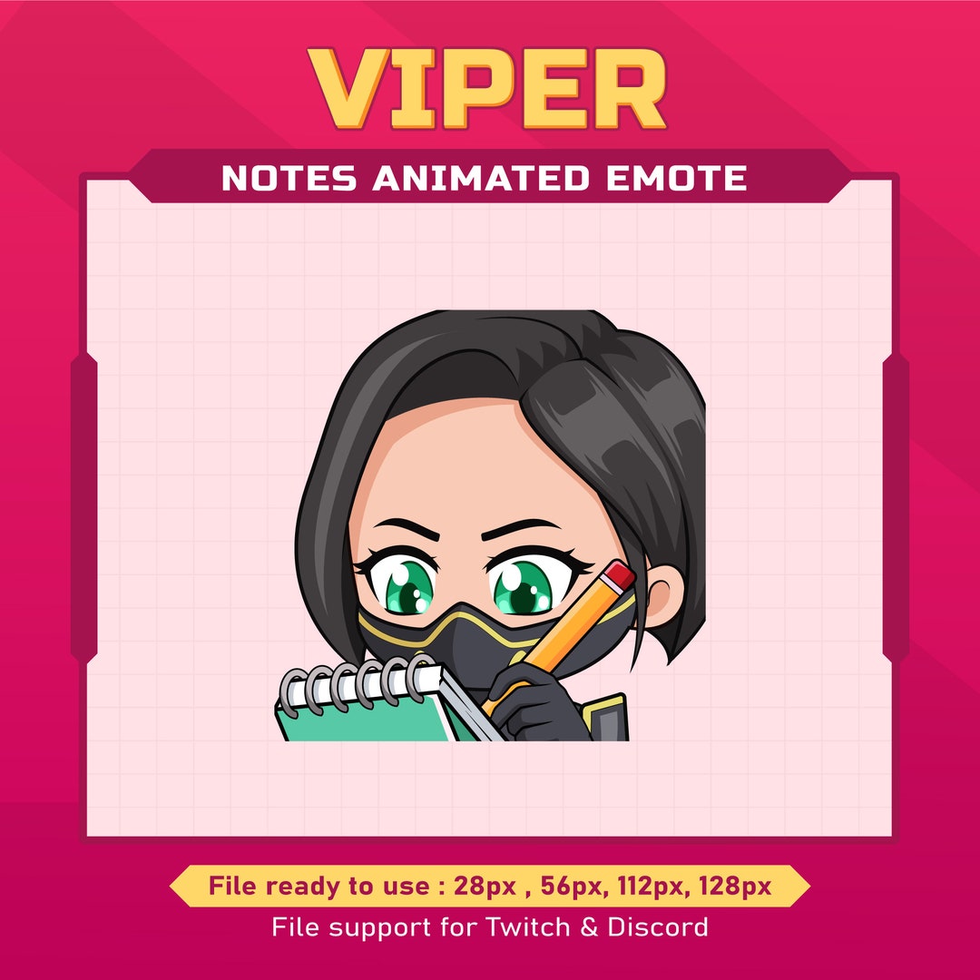 Viper Valorant Notes Animated Emote for Twitch | Twitch Animated Emotes ...