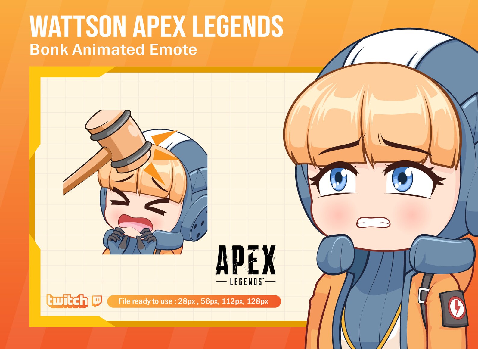 Wattson Apex Legends Bonk Animated Emote for Twitch Twitch Animated ...