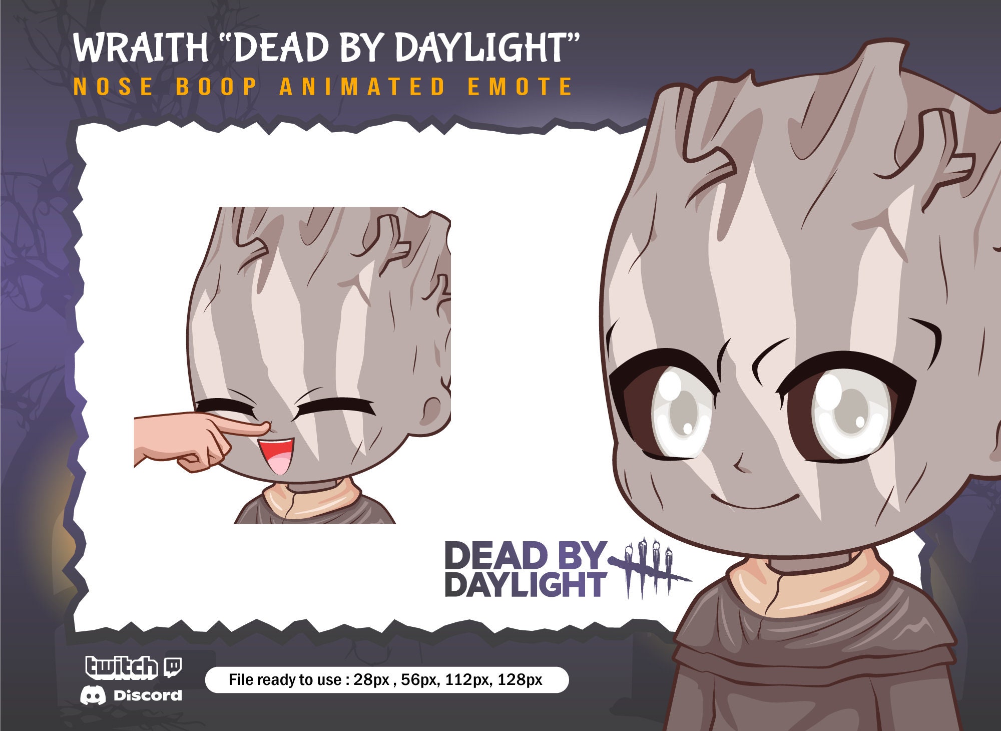 Wraith Dead by Daylight Nose Boop Emotes / DBD Twitch Emote - Etsy