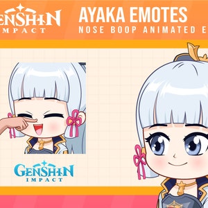 Ayaka Genshin Impact Nose Boop Emote / Genshin Impact Twitch Animated ...