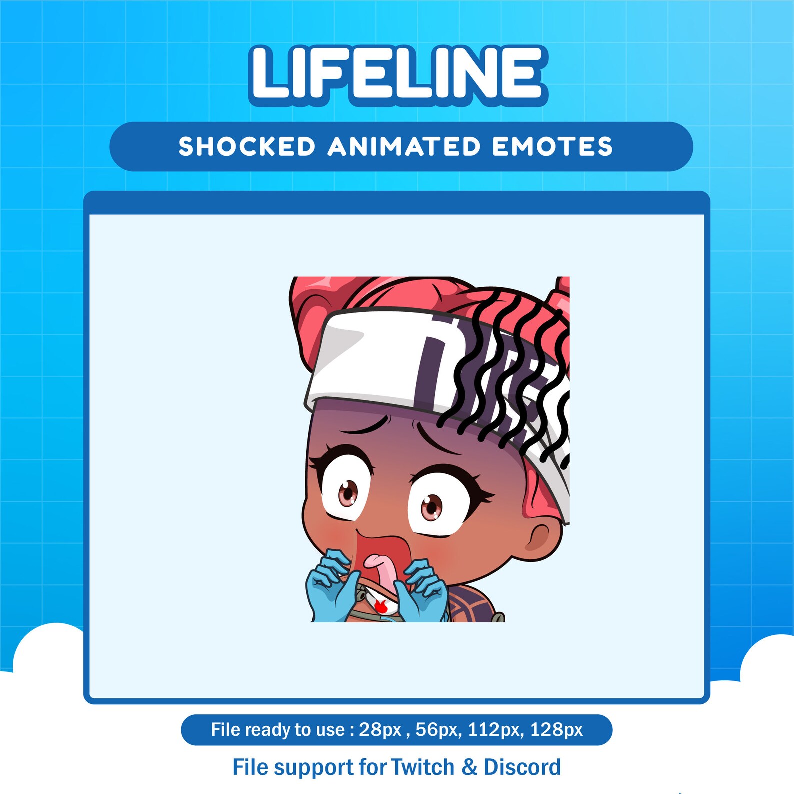Lifeline Apex Legends Shocked Emote for Twitch | Apex Animated Emotes ...