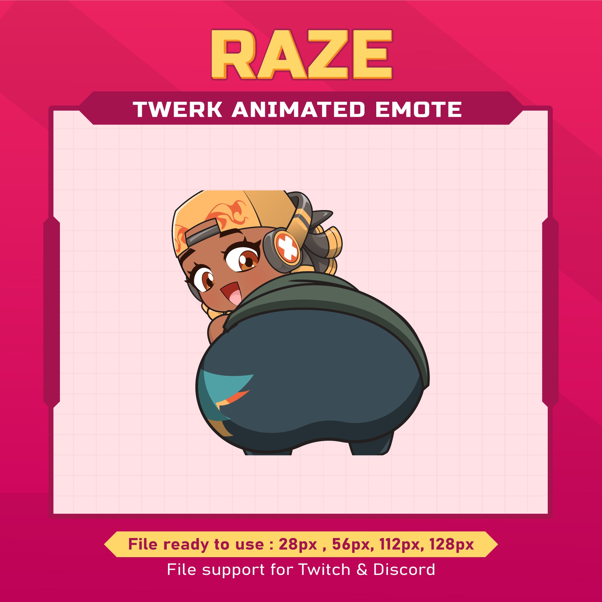 Raze Valorant Twerk Animated Emote for Discord (digital File) - Etsy