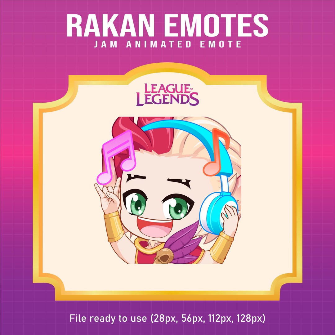 Rakan League of Legends Jam Emote for Twitch | League of Legends ...