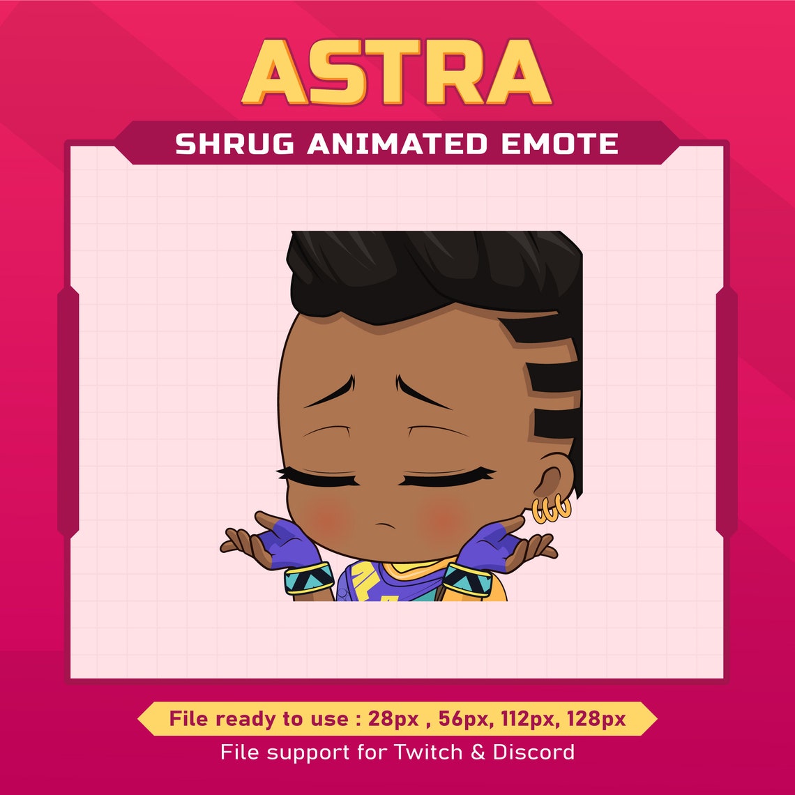 Astra Valorant Shrug Animated Emote for Twitch | Twitch Animated Emotes ...