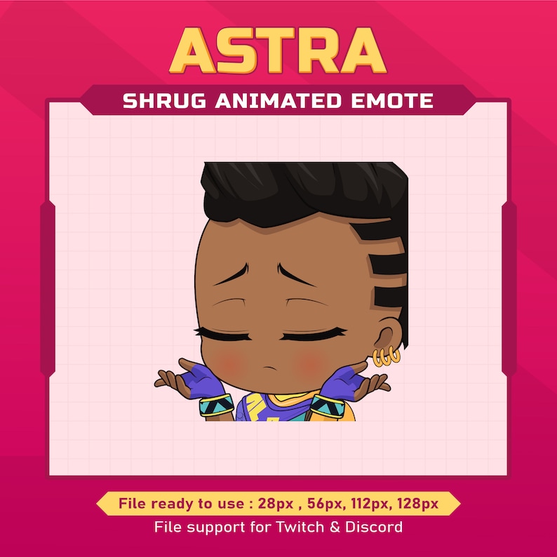 Astra Valorant Shrug Animated Emote for Twitch | Twitch Animated Emotes ...