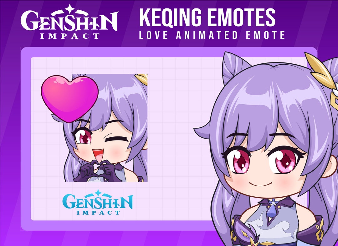Keqing Genshin Impact Love Emote Genshin Impact Twitch Animated Emote Etsy