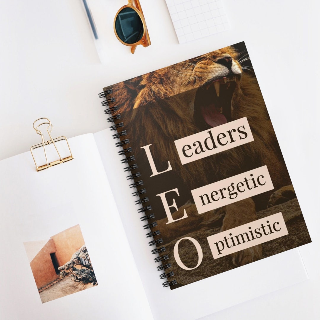 Leo Notebook Roaring Lion With Text Sepia Photo Journal - Etsy