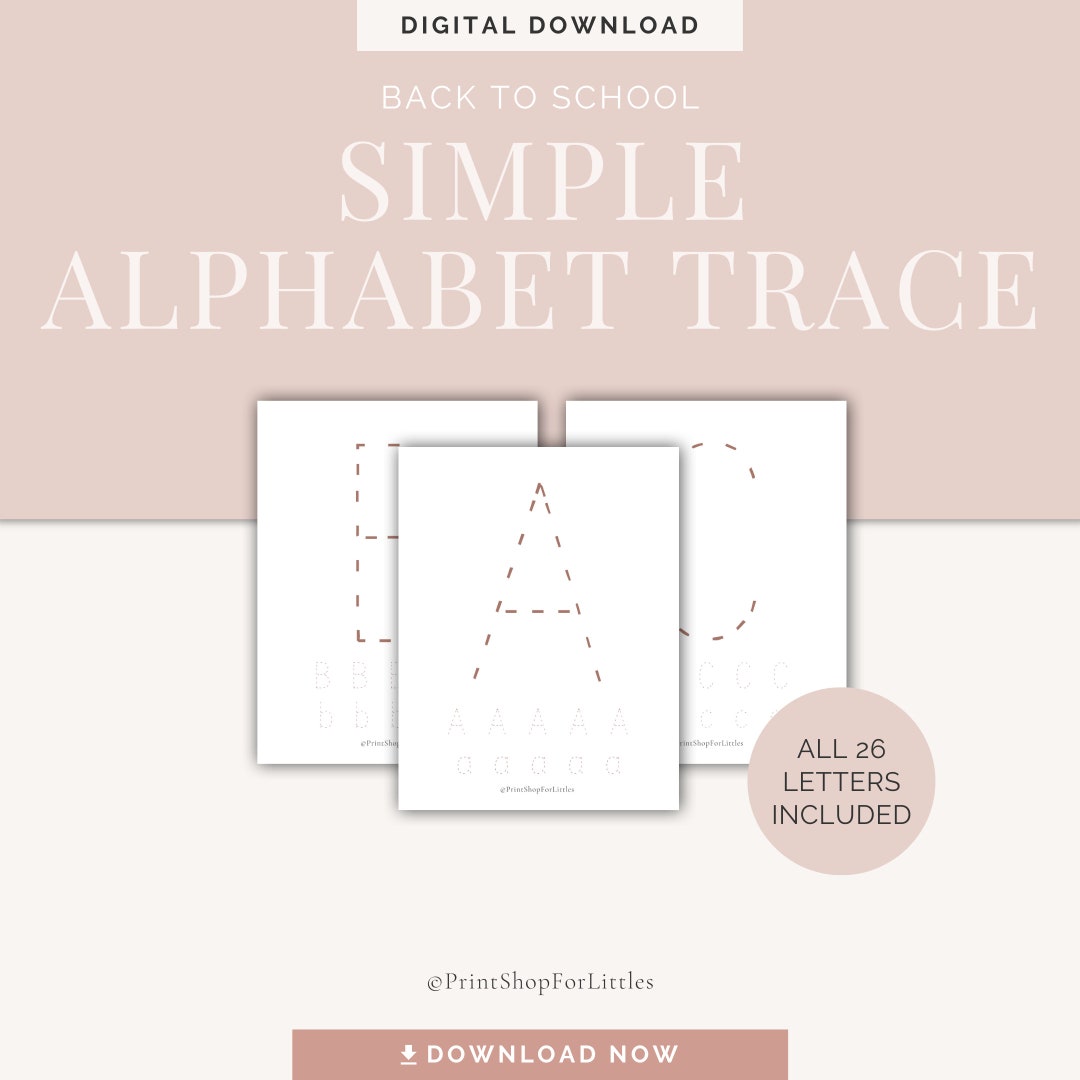 Simple Printable Alphabet Tracing Pages - Etsy