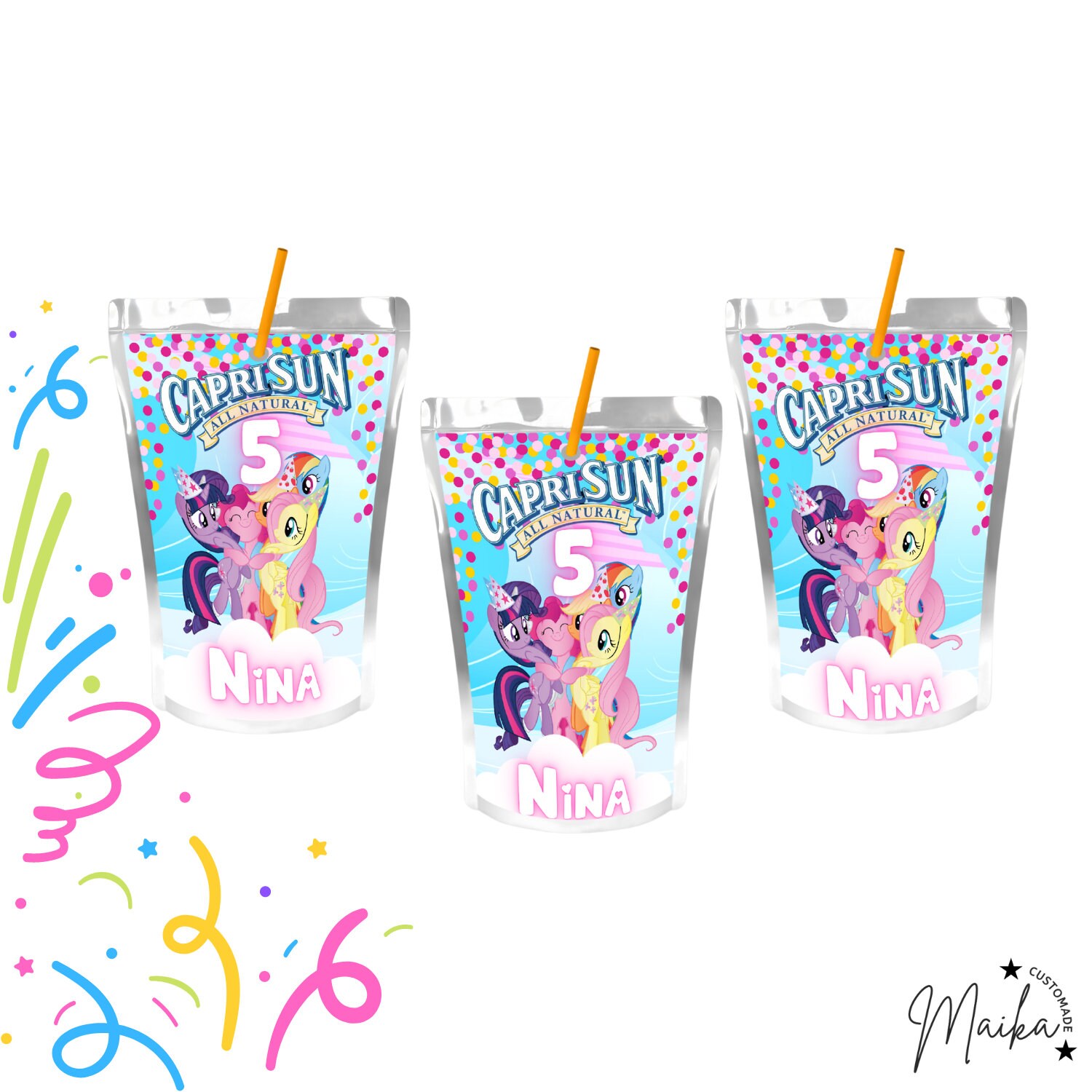 Redesigned My Little Pony Chip Bag, Caprisun & Water Bottle Digital ...