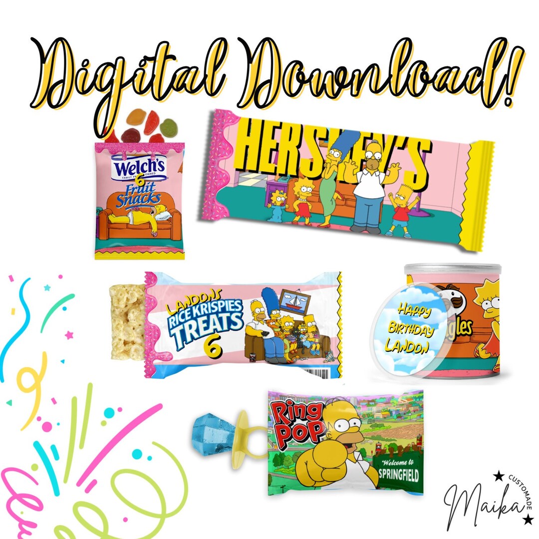 The Simpsons Digital Fruit Snacks Hershey's Rice - Etsy
