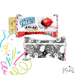 Boxing Round 1 Chip Bag, Chocolate Bar & Rice Krispies Digital Labels ...