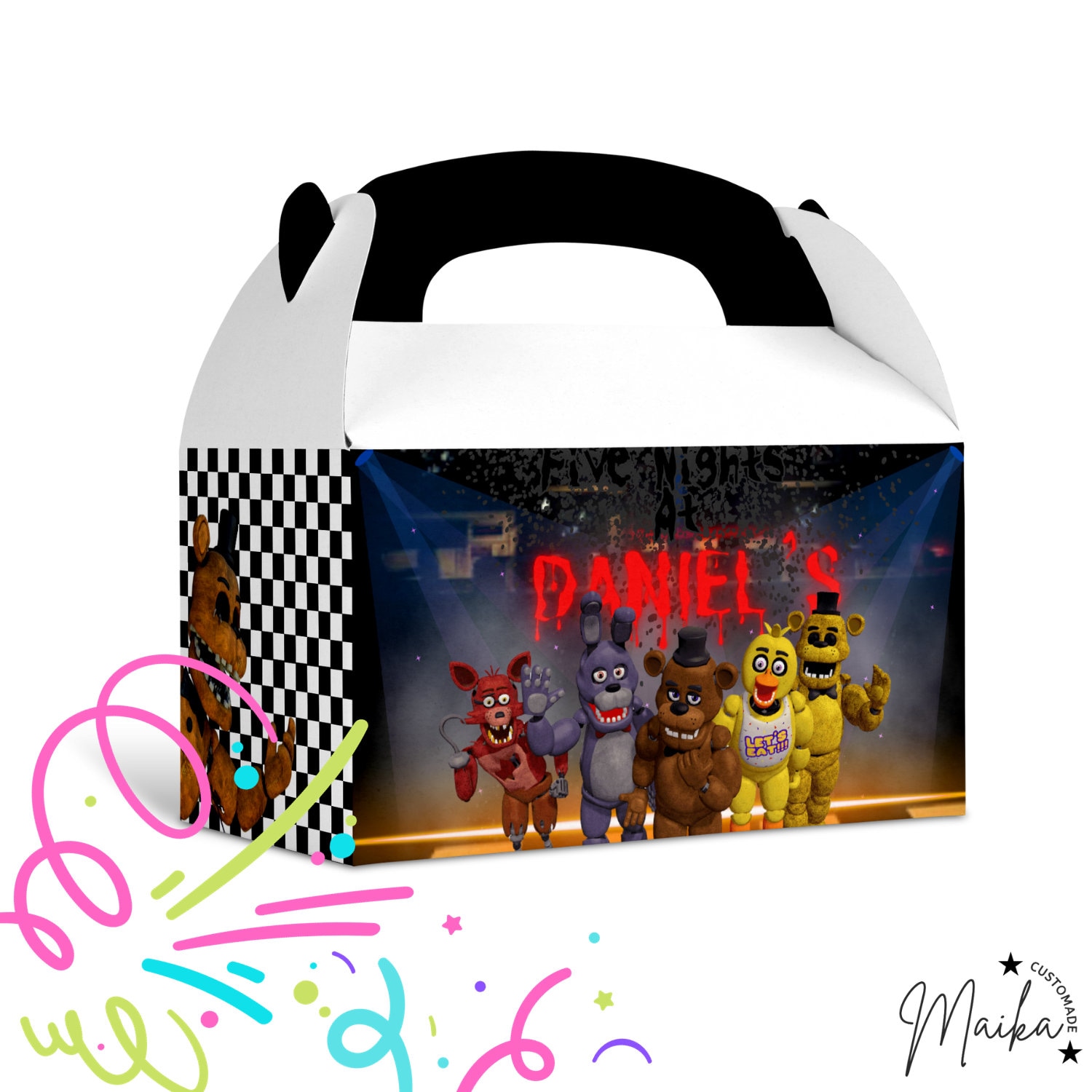 Five Nights at Freddy's Personalized Gable Box Digital Label - Etsy