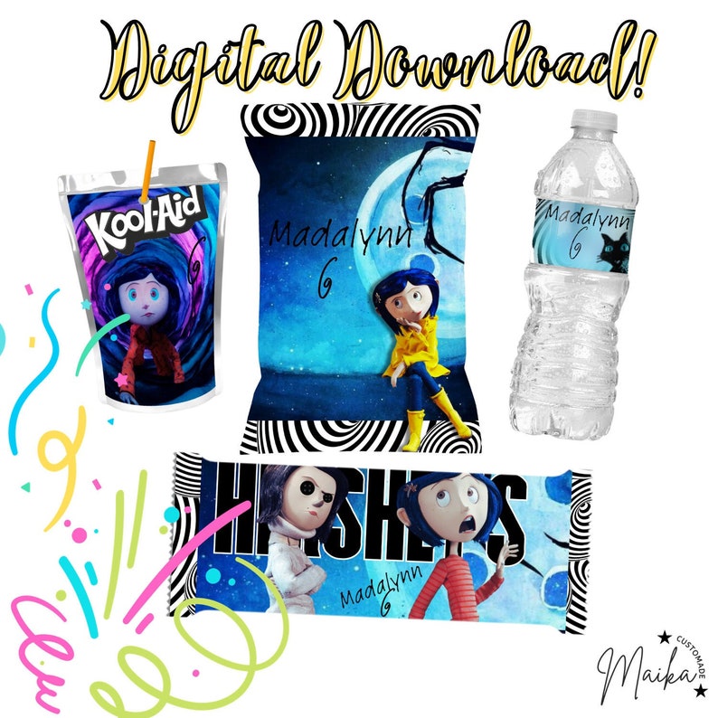Caroline Party Favors! Chip Bag, Kool Aid, Water Bottle & Hershey's Bar ...