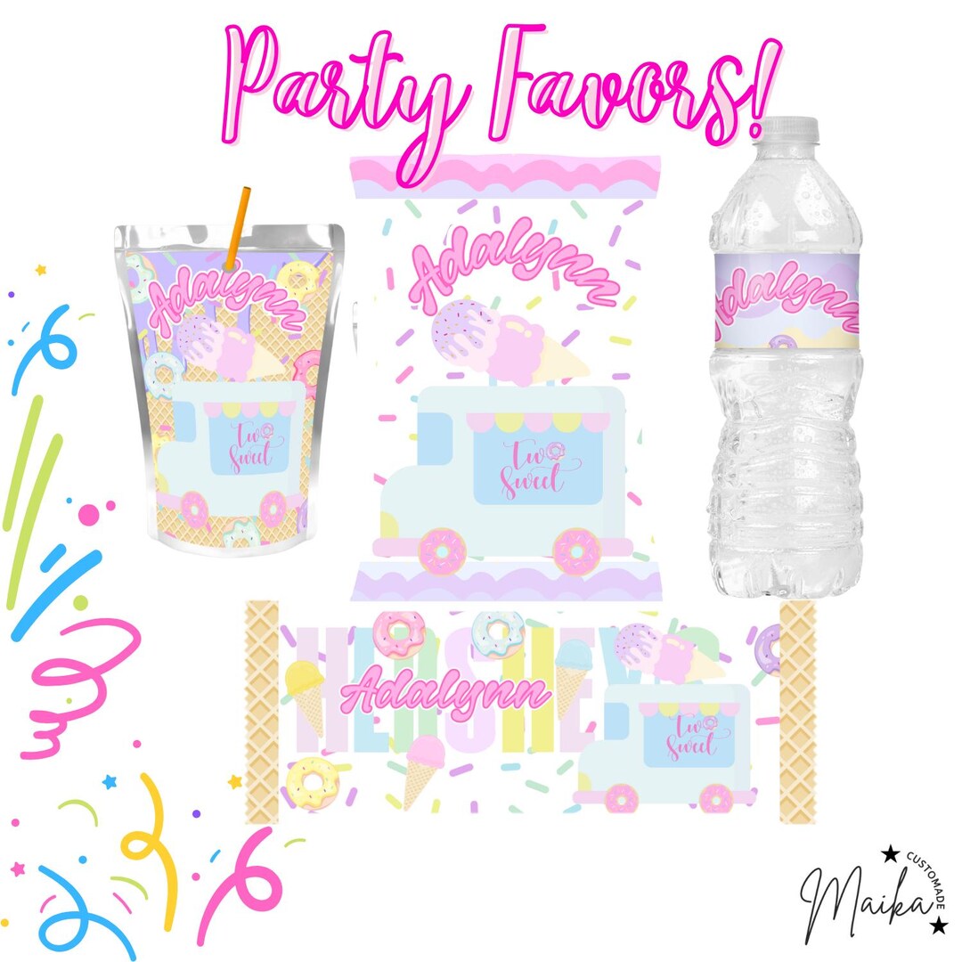Two Sweet Chip Bag, Juice Pouch, Chocolate Bar & Water Bottle Labels - Etsy
