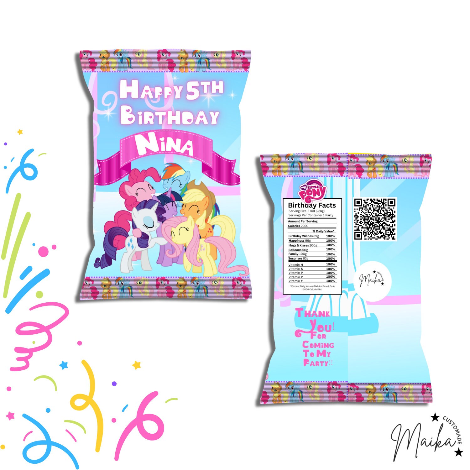 My Little Pony Digital Caprisun Chip Bag Rice Krispies - Etsy