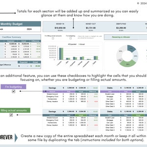 Monthly Budget Spreadsheet, Excel Budget Template, Income, Expenses ...