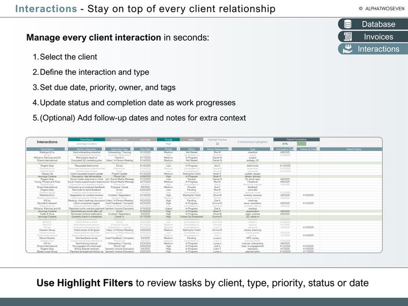 Excel Simple CRM Template: Client and Invoice Tracker With Automated ...